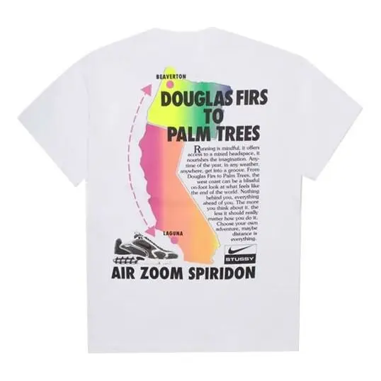 Nike X Stussy Crossover Logo Graffiti Printing T-shirt - White