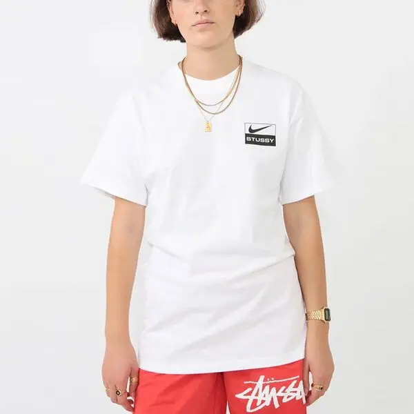 Nike X Stussy Crossover Logo Graffiti Printing T-shirt - White