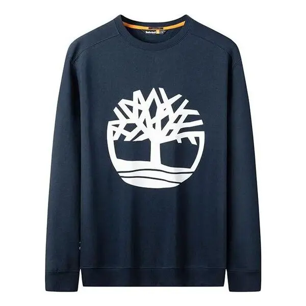 Timberland Tree Logo Long Sleeve T-shirt - Navy/white