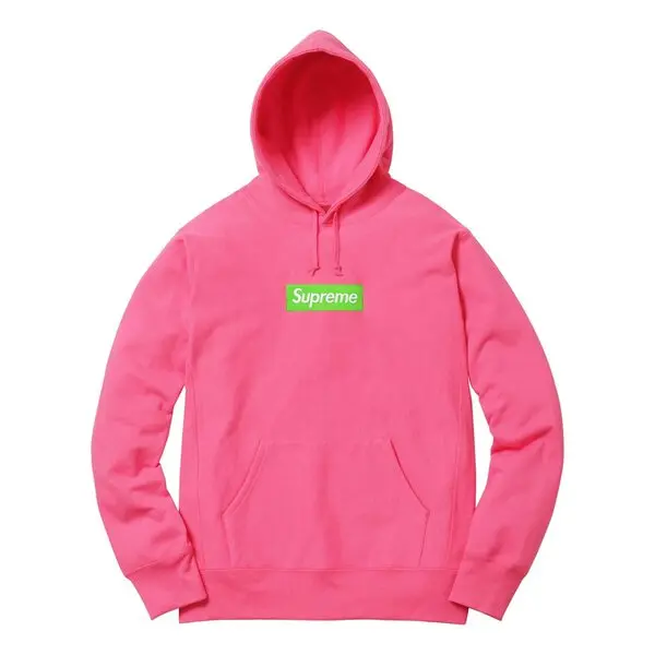 Supreme Hooded Fleece Lined Long Sleeve Sweatshirt - Pink