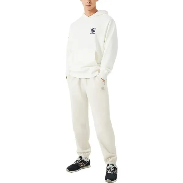 NEW BALANCE Logo Print Hoodie - White/black
