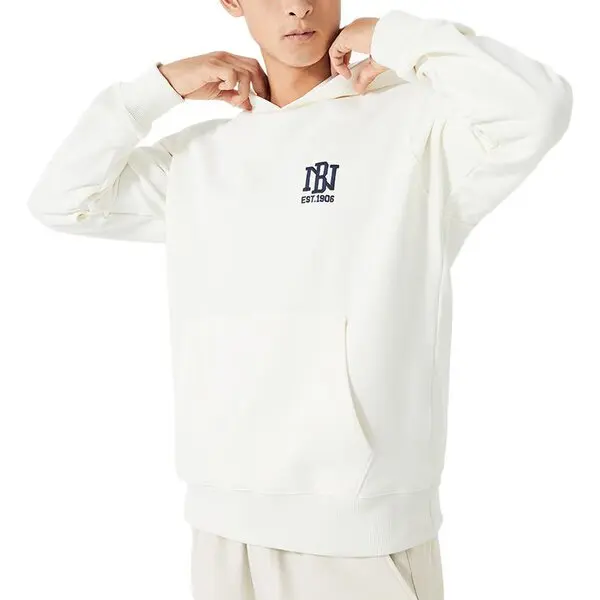 NEW BALANCE Logo Print Hoodie - White/black