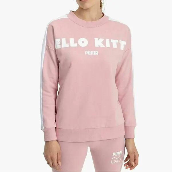 PUMA X Hello Kitty Round Neck Knitting Hoodie - Pinkred