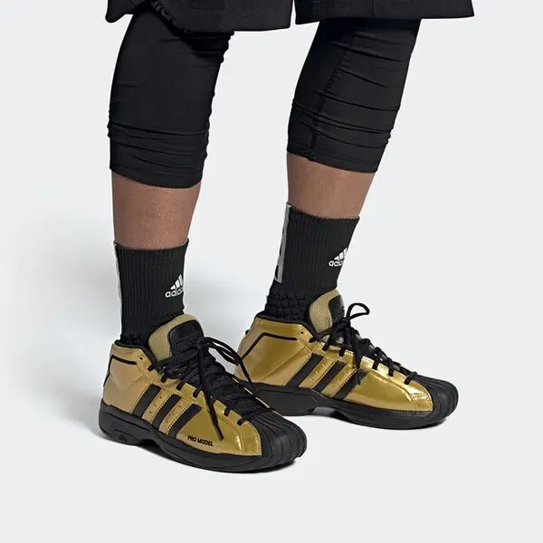 Adidas Pro Model 2g High Top Sneakers - Black/gold