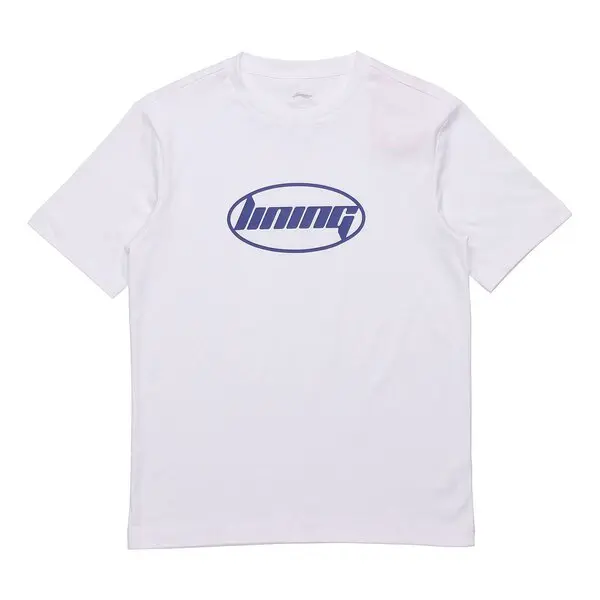 LI-NING Logo T-shirt 'white Blue