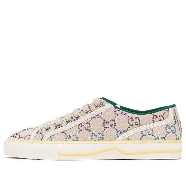 Gucci Tennis 1977 Low-top Sneaker With Crystals - Off White