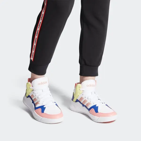 Adidas Neo Play9tis 2.0 High Top Sneakers - White/pink/blue