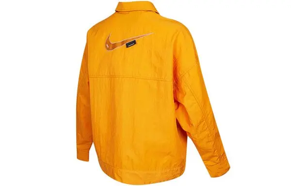 Nike Swoosh Back Logo Printing Woven Jacket - Yellow