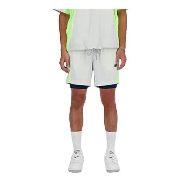 NEW BALANCE 2-in-1 Basketball Shorts - Grey Matter