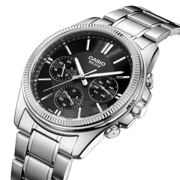Casio Stainless Steel Quartz Watch With Analog Display