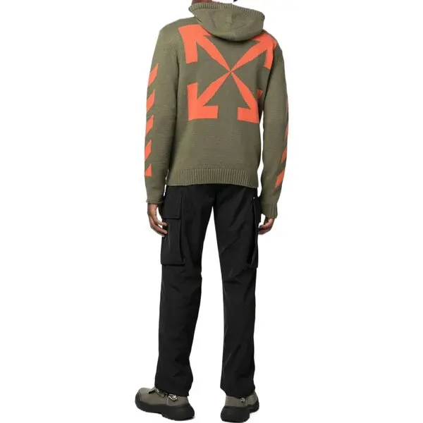 Off-White Fw22 Logo Knit Zip-up Hoodie