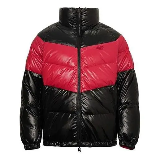 NEW BALANCE Reversible Quilted Puffer Coat - Black/red