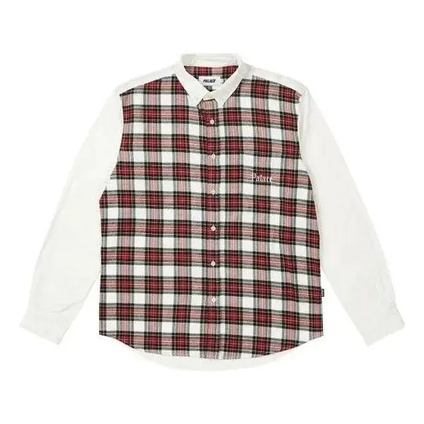 PALACE Check Panel Chambray Shirt 'white - Beige