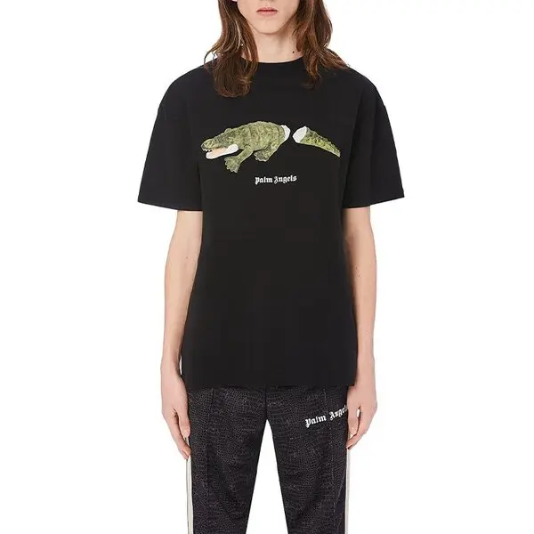 Palm Angels Printing Round Neck T-shirt