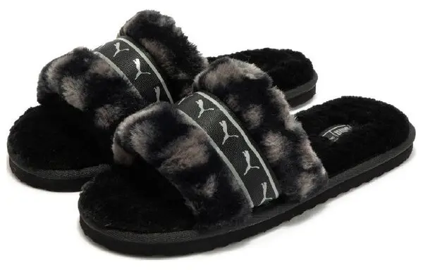 PUMA Fluff Remix Animal Bx Sandals - Black/gray