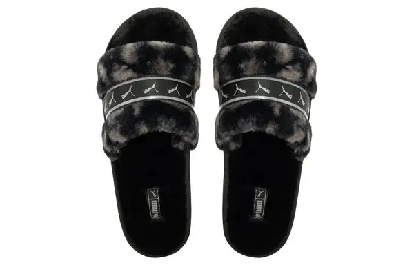 PUMA Fluff Remix Animal Bx Sandals - Black/gray