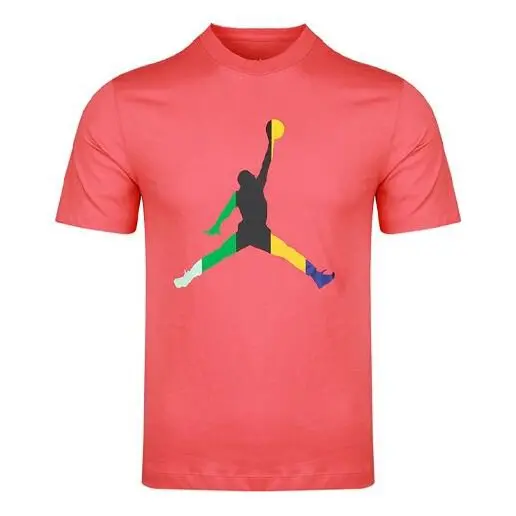JORDAN Sport Dna Jumpman Round Neck Short Sleeve Coral T-shirt - Red