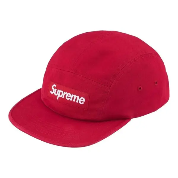 Supreme Washed Chino Twill Camp Cap - Red