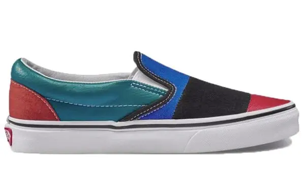 VANS Classic Slip-on Patchwork Sneakers - Red/yellow/blue