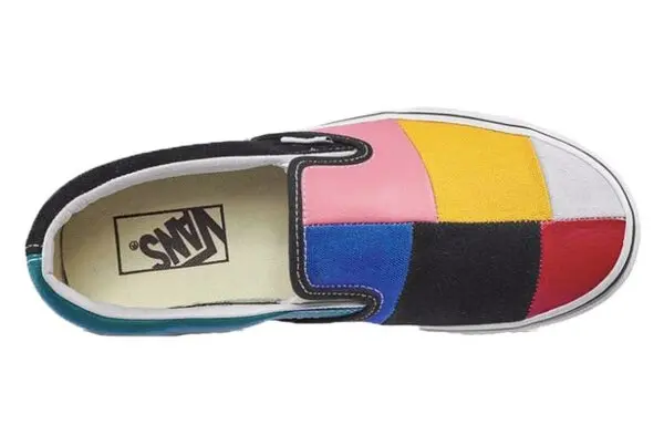 VANS Classic Slip-on Patchwork Sneakers - Red/yellow/blue