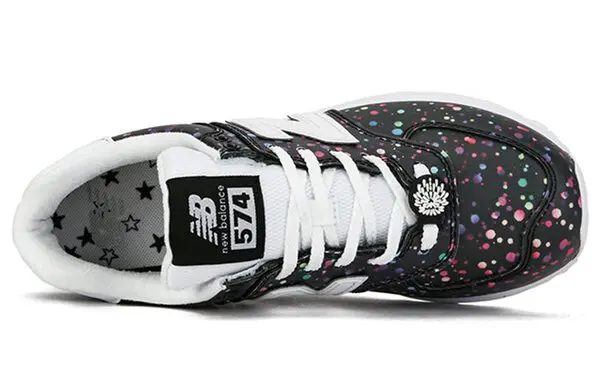NEW BALANCE 574 Paint Splatter Sneakers - Black/white/red