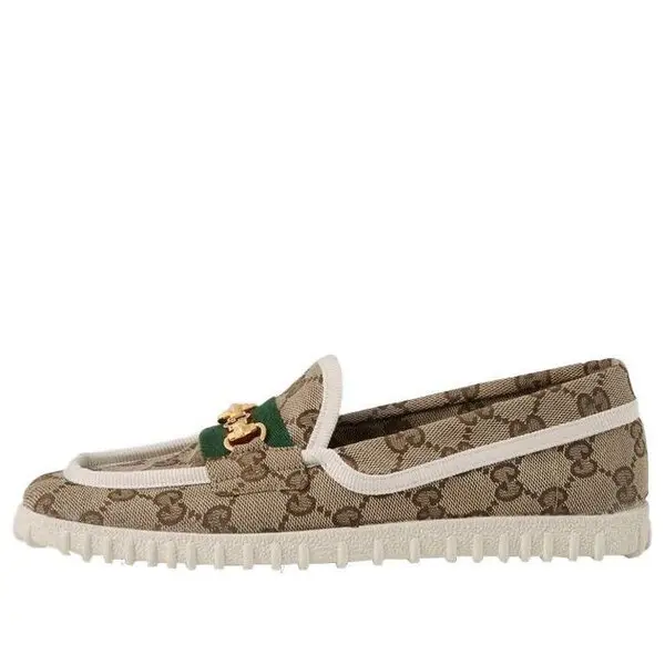 Gucci Driver With Horsebit Web - Beige