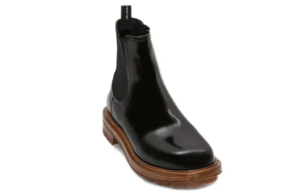 Alexander McQueen Shiny Leather Chelsea Boots - Black/brown