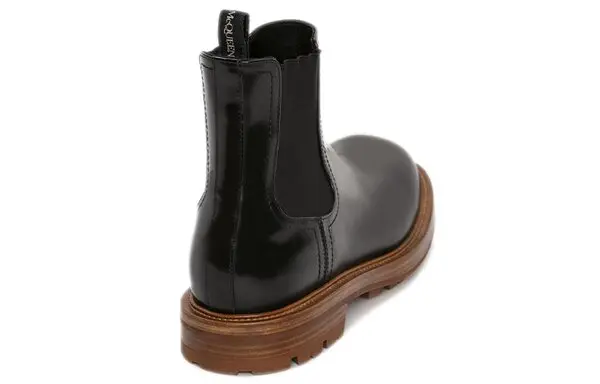Alexander McQueen Shiny Leather Chelsea Boots - Black/brown