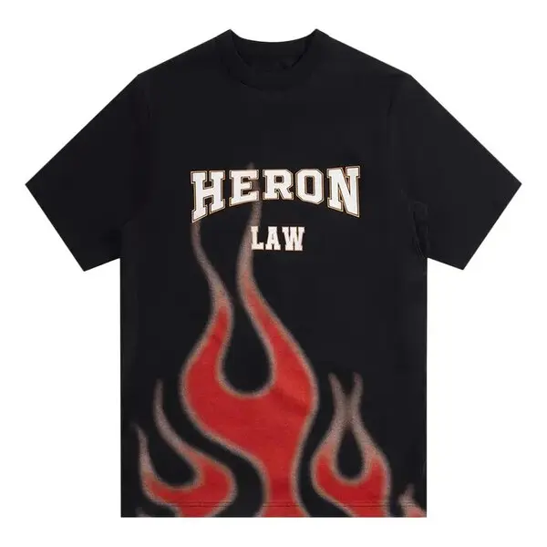 Heron Preston Ss23 Heron Law Flames T-shirt - Black
