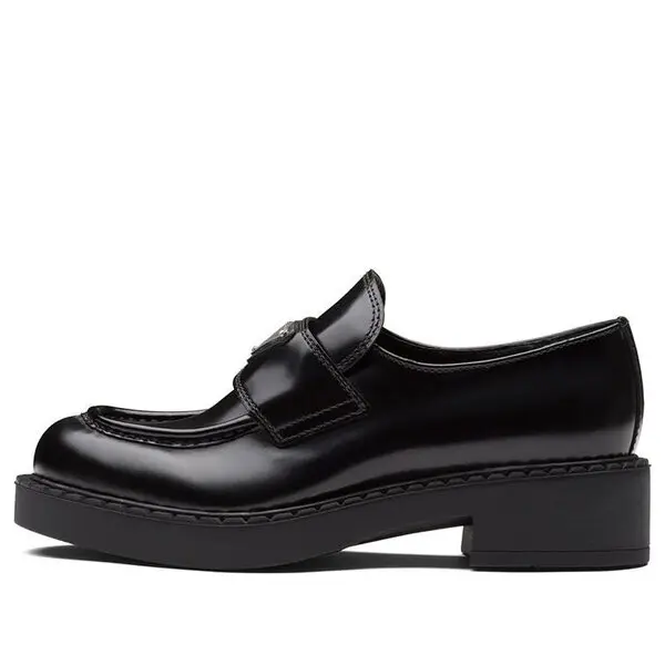 Prada Leather Loafers - Black/silver