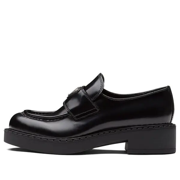 Prada Leather Loafers - Black/silver