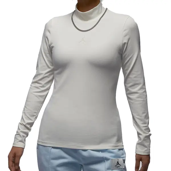 JORDAN Long Sleeve Mock Neck Top - Sail