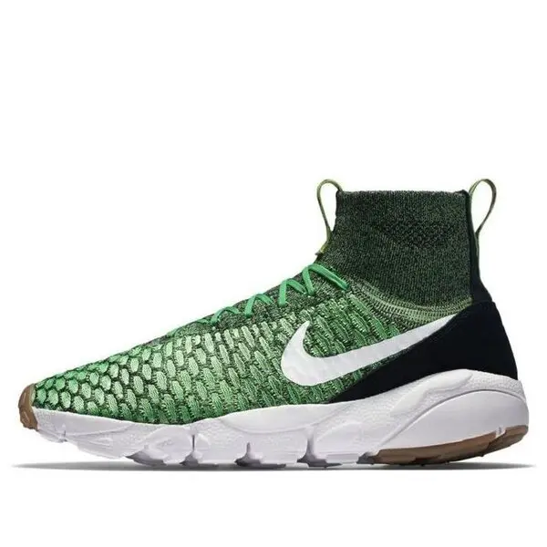 Nike Footscape Magista Flyknit High Top Sneakers - Green/red/black