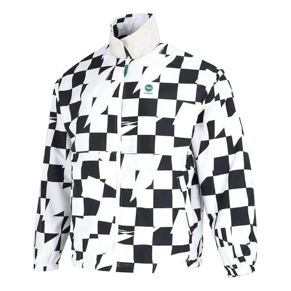 Adidas Reversible Jacket With Checkerboard Print - White/black
