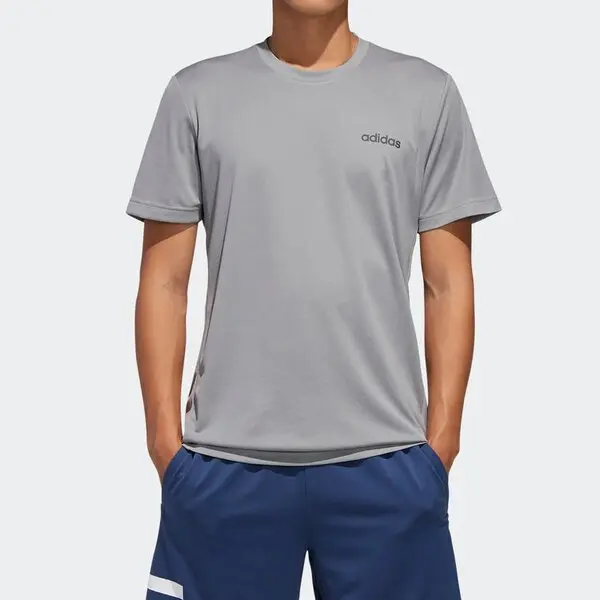 Adidas M D2m Pl Tee Training Sports Round Neck Gray