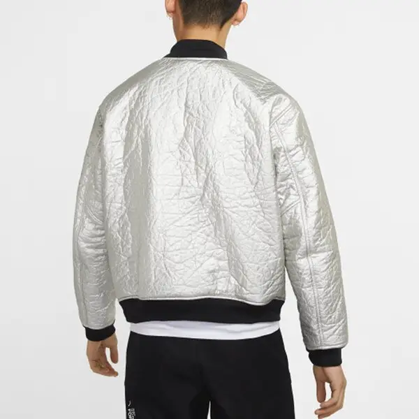 JORDAN 23 Engineered Ma-1 Zipper Sports Stay Warm Jacket Silver White