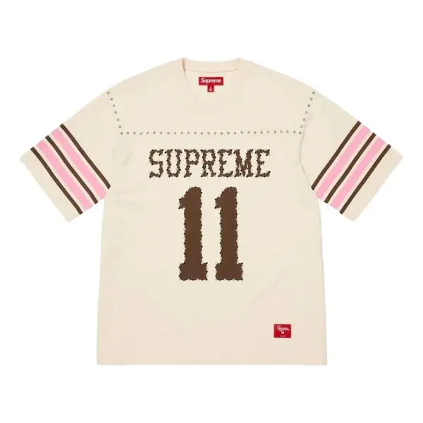 Supreme Studded Football T-shirt - Cream