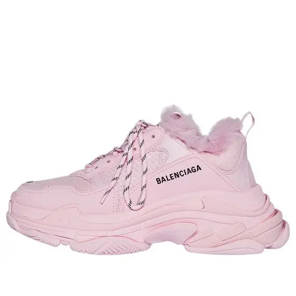 Balenciaga Triple S Fake Fur Sneakers - Pink