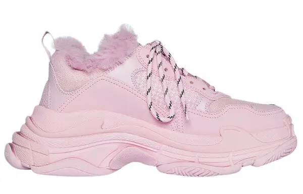 Balenciaga Triple S Fake Fur Sneakers