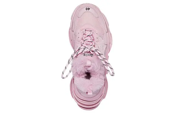 Balenciaga Triple S Fake Fur Sneakers
