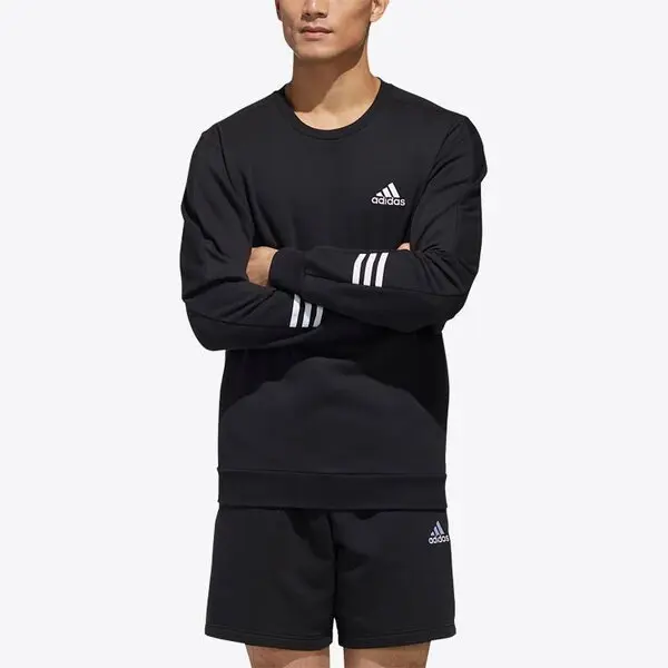 Adidas Logo Stamping Casual Sportswear Sweatshirt - Black