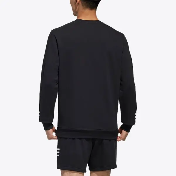 Adidas Logo Stamping Casual Sportswear Sweatshirt - Black