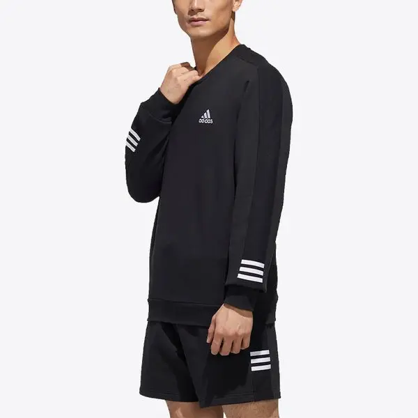Adidas Logo Stamping Casual Sportswear Sweatshirt - Black