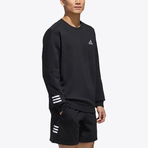 Adidas Logo Stamping Casual Sportswear Sweatshirt - Black