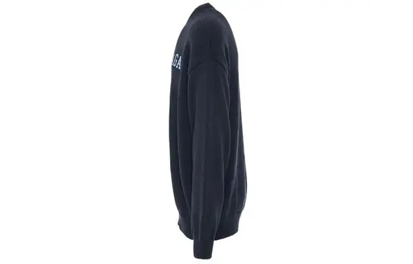 Balenciaga College Crest Crewneck Sweatshirt - Navy