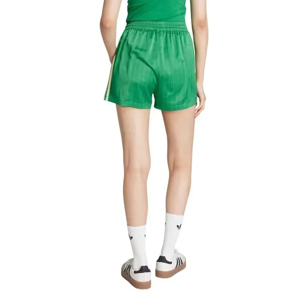 Adidas Pinstripe Satin Shorts - Green