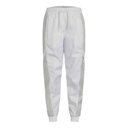 Nike Contrast Stitched Windproof Tie Woven Sweatpants For - White