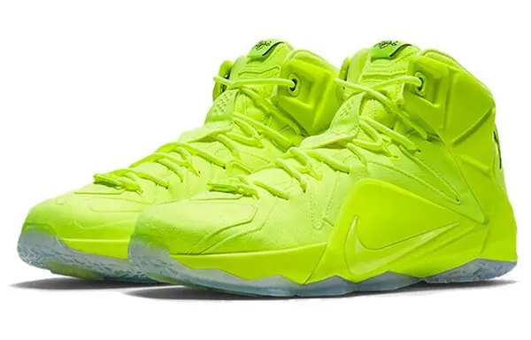 Nike Lebron 12 Ext 'tennis Ball' High Top Sneakers - White/black