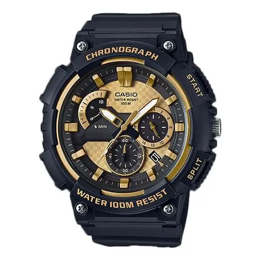 Casio Chronograph Quartz Water Resistant Watch - Black/gold