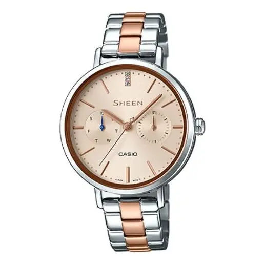 Casio Sheen Series Analog Watch With Swarovski Elements - Silver